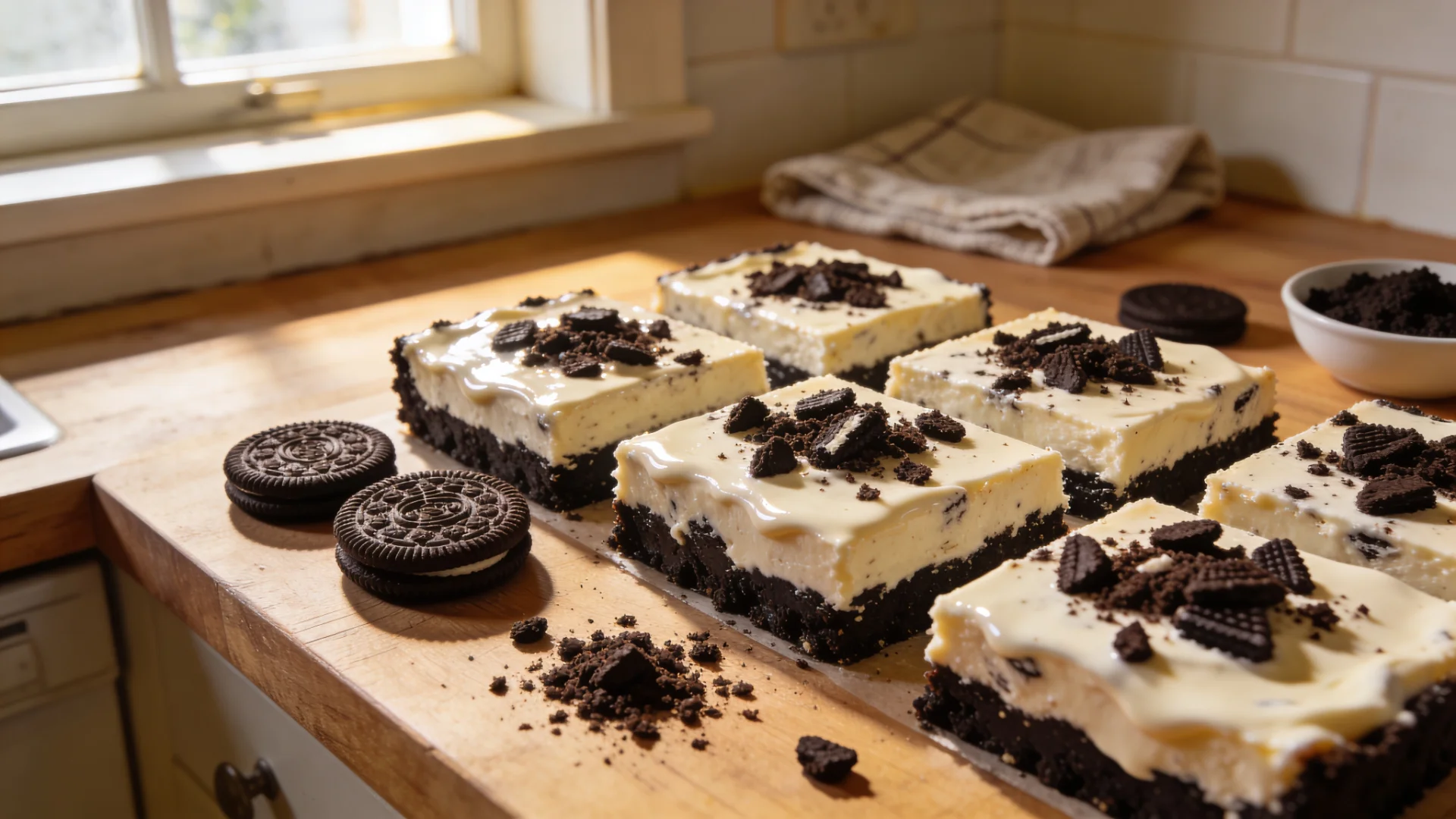 No Bake Oreo Cheesecake Bars — Easy Party Dessert